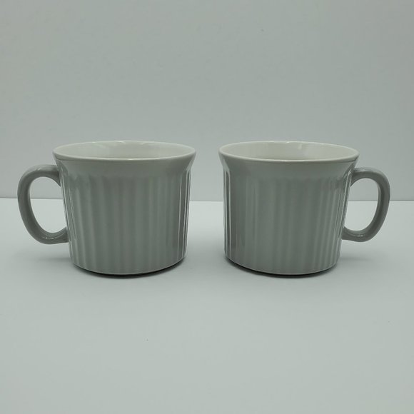 Corningware | Dining | Corningware Colours Gray Meal Mugs Corning Colors Grey Ribbed Soup Coffee ...